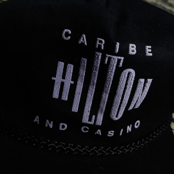 Vintage | Accessories | Vintage Hilton Caribe And Casino Snapback Zip ...